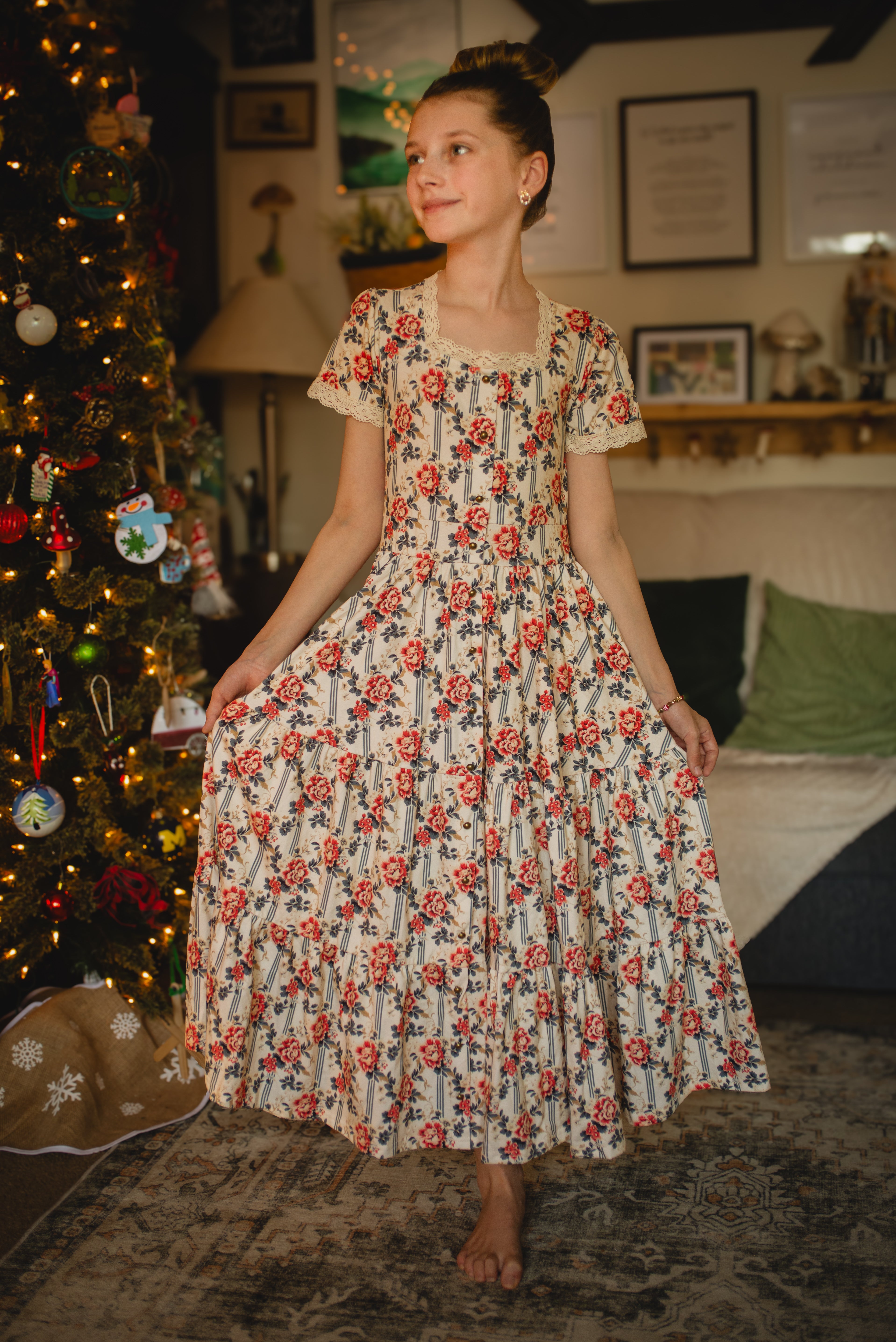 Camellia Carol ~ Mini Hearthside Dress – Super Cute Dresses